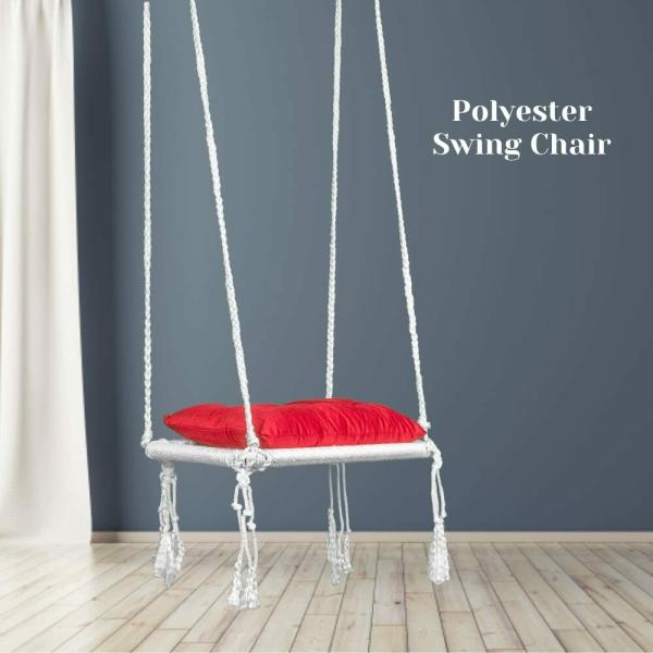 SWINGZY Premium Pine Single Seater Swing for Adults & Kids (White, With ...