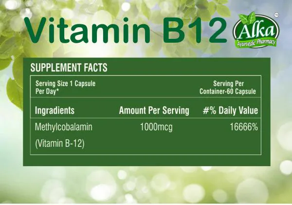 Alka Ayurvedic Pharmacy - Vitamin B12 Capsules- 1000 mcg ...