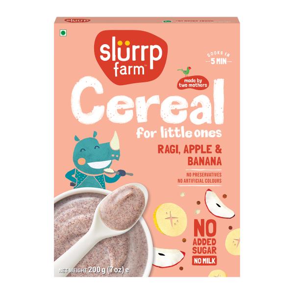 Slurrp Farm Ragi & Apple Cereal with No Sugar | Real Apple & Banana ...