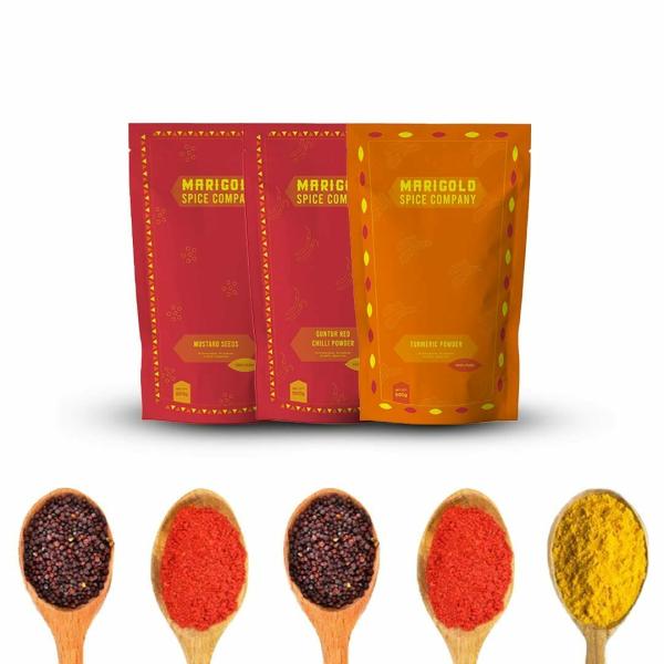 Marigold Spice Company Natural Red Chilli Powder(500) Mustard Seeds(500 ...