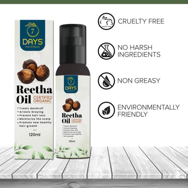 7 Days Pure Reetha Oil for hair regrowth hair fall control & dandruff ...
