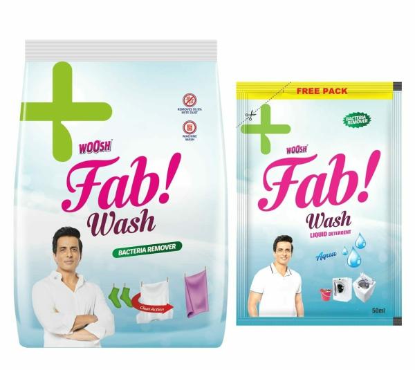 WOOSH Fab Wash Fabric Detergent Powder 1 Kg (Free Fab Wash Liquid ...