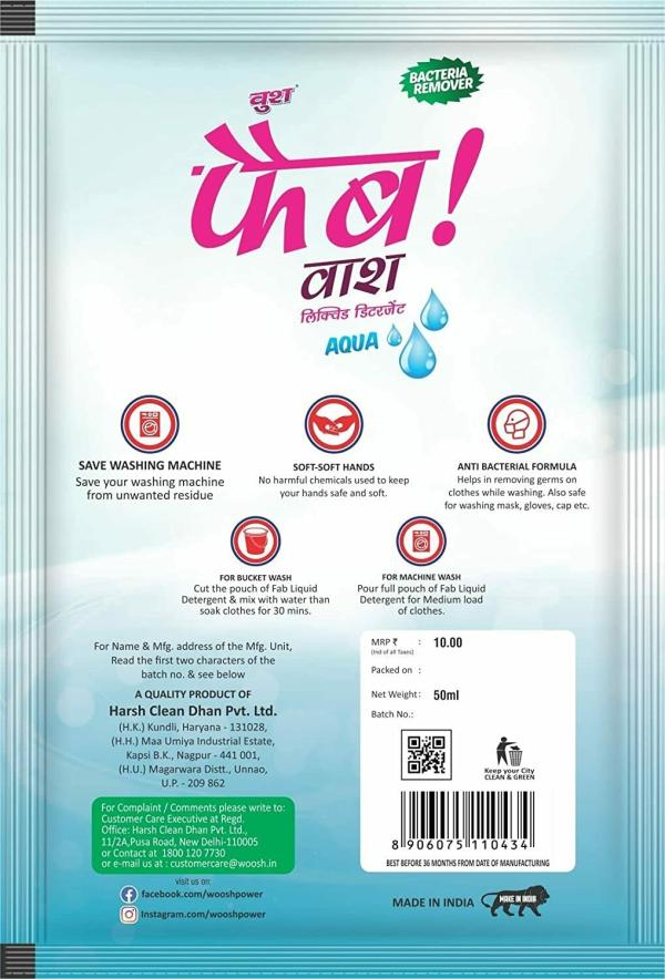 WOOSH Fab Wash Fabric Detergent Powder 1 Kg (Free Fab Wash Liquid ...
