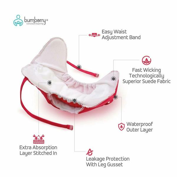 Bumberry Baby Smart Nappy Leak proof Reusable & adjustable cloth nappy ...