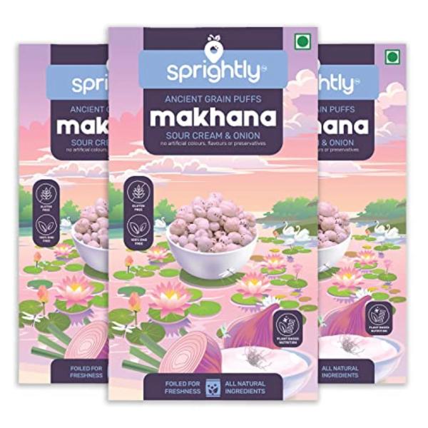 Sprightly Makhana 270G Roasted Non Fried Sour Cream And Onion Ancient ...