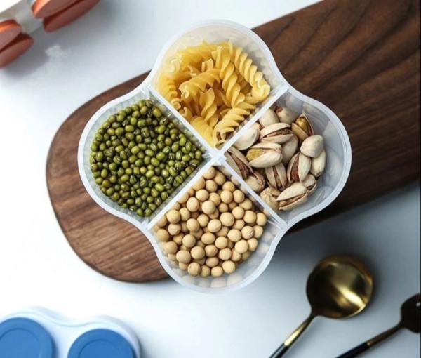 Netrowel 4 SECTION Unbreakable Air Tight Plastic Kitchen Storage ...