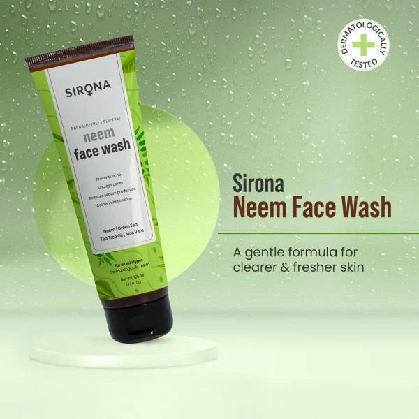 Sirona Neem Face Wash for Reducing Sebum Production & Calm Inflammation ...