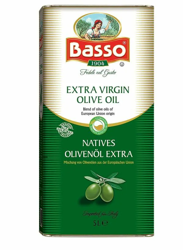 Basso Olive Oil Extra Virgin 5 L Tin| Packed in Italy| 100% Extra ...