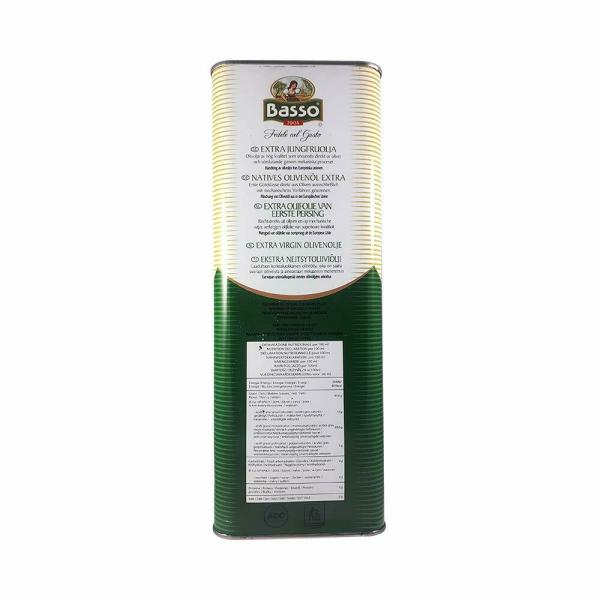 Basso Olive Oil Extra Virgin 5 L Tin| Packed in Italy| 100% Extra ...