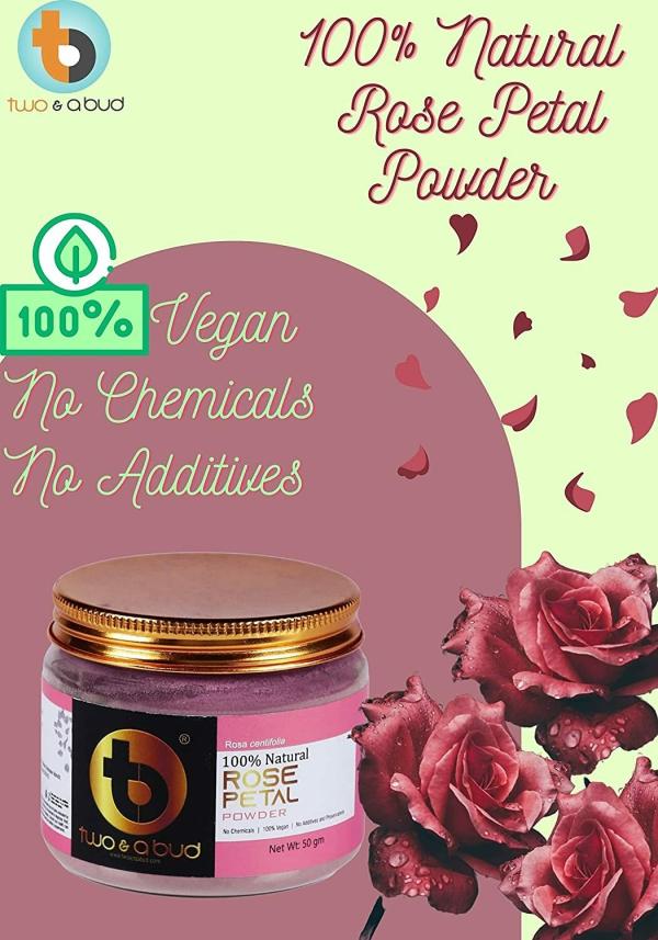Two & A Bud 100% Natural Rose Petal Powder | Rosa centifolia | 50 g ...
