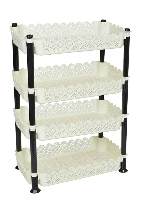 Aristo White Plastic Storage Rack 4 Shelfs - JioMart