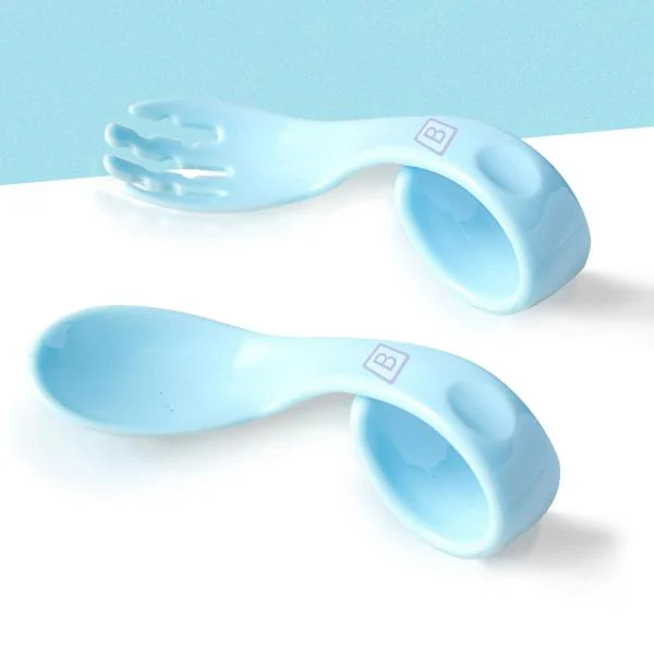 Bembika Blue Silicone Baby Training Spoon Curved Spoon For Kids - JioMart