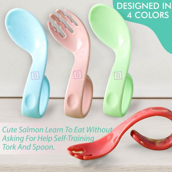 Bembika Blue Silicone Baby Training Spoon Curved Spoon For Kids - JioMart