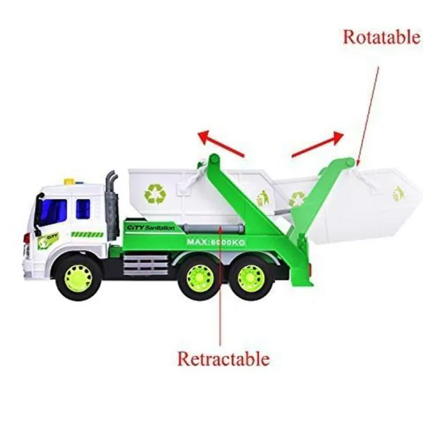 City Sanitation Truck Die cast Metal Friction Powered Garbage Truck ...