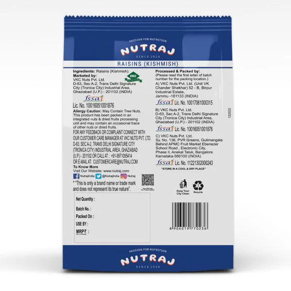 Nutraj Special Round Raisin 1 Kg (500 g X 2) - JioMart