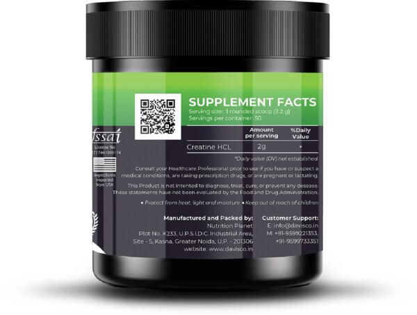 Nutrition Planet Creatine HCL for Pre/Post Workout Recovery (Green ...