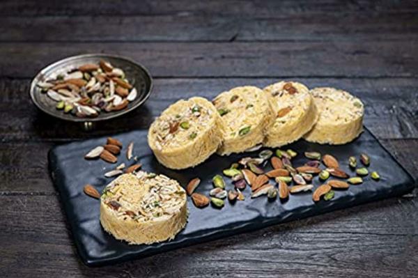 Bhagats Heera Sweets Son Roll with Almonds and Pistachio Garnished ...