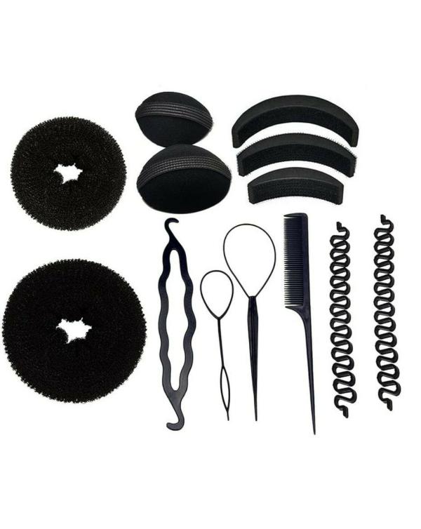 LYTIX Black Synthetic Banana Bumpit Hair Puff Maker, Donut Topsy ...