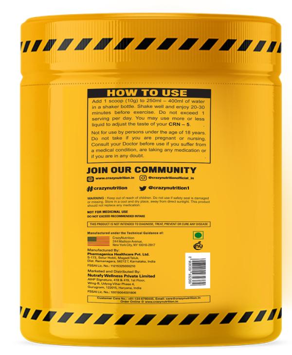 CrazyNutrition Ultimate CRN-5 Creatine Compound Powder- Orange & Mango ...