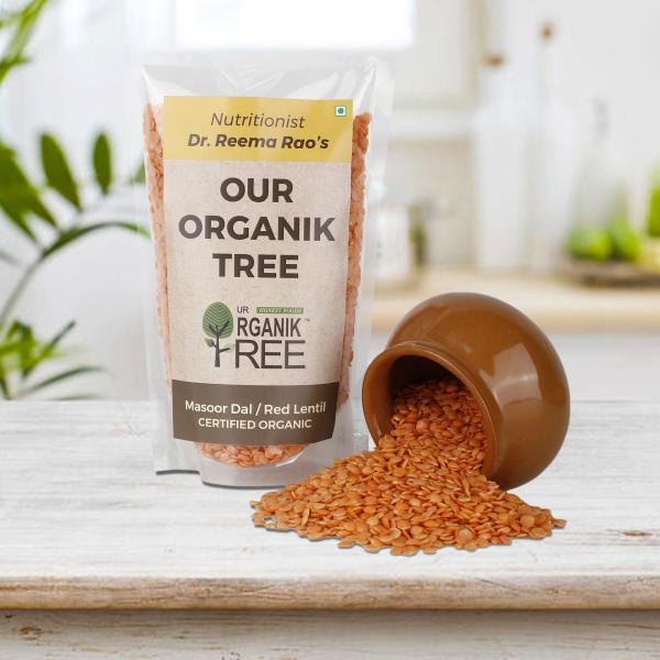 Our Organik Tree Red Masoor Dal / Dhuli Masoor / Masoor dal Split450gm ...