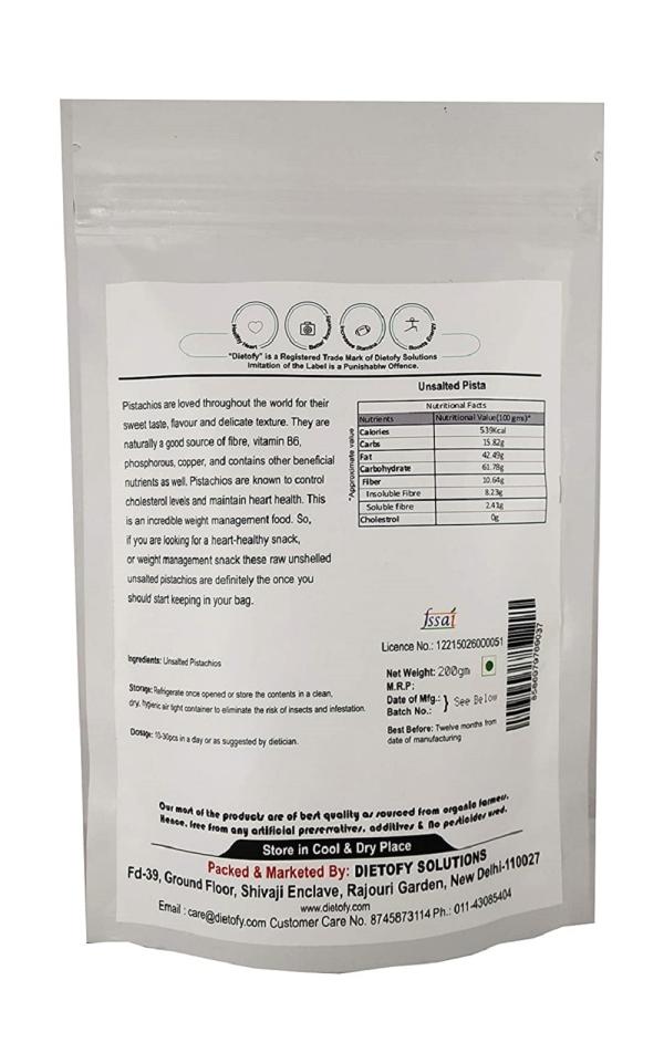 Dietofy Pista Dry Fruits, Pista Unsalted Without Shell, Pistachios ...