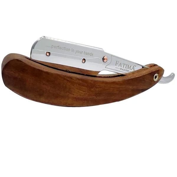 Wooden & Stainless Steel Straight Edge Razor Barber Shaving Razor Ustra ...