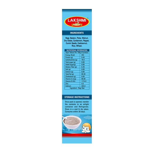 Lakshmi Fresh Ragi Sari 500g | Made of Natural Sprouted Ragi Powder | Instant Baby Ragi Malt ...