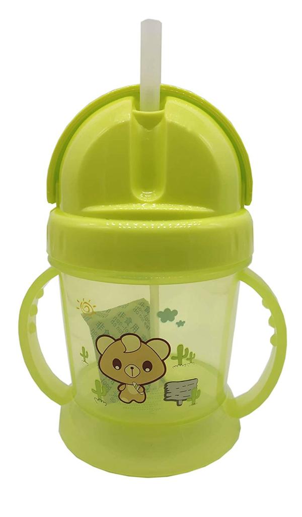 Te Quiti Blue & Green Plastic Leakproof Durable BPA Free Non Toxic Bunny Teddy Bear Design Water ...