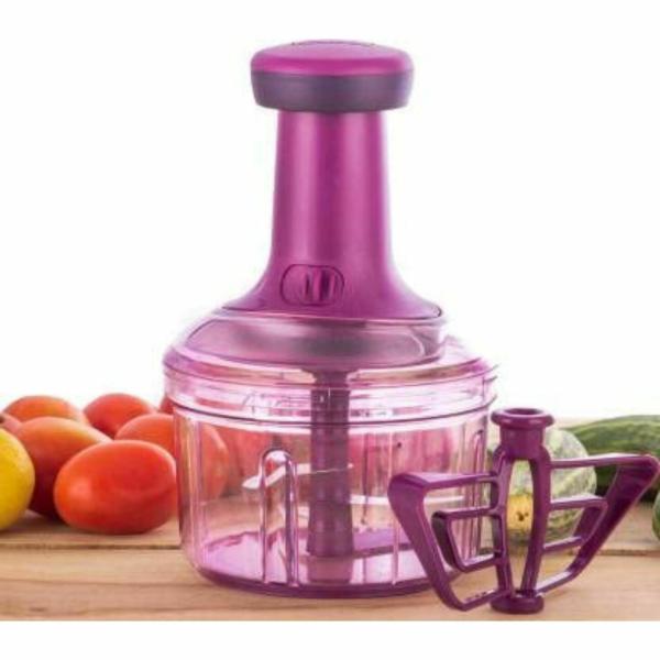 pelton Vegetable Push Chopper for Vegetables and Fruits Hand Press Food ...