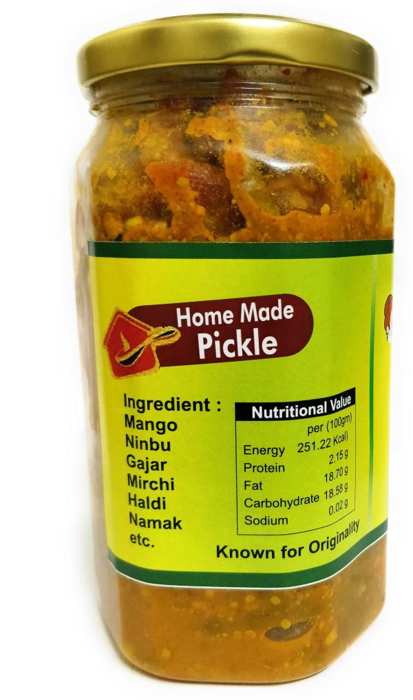 NANI'S PICKLES Home Made Mixed Pickle Spicy No Preservative 500 g - JioMart