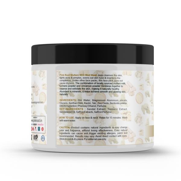 Pink Root Men and Women Multani Mitti Facial Mud Mask Deep Cleanse Dm ...