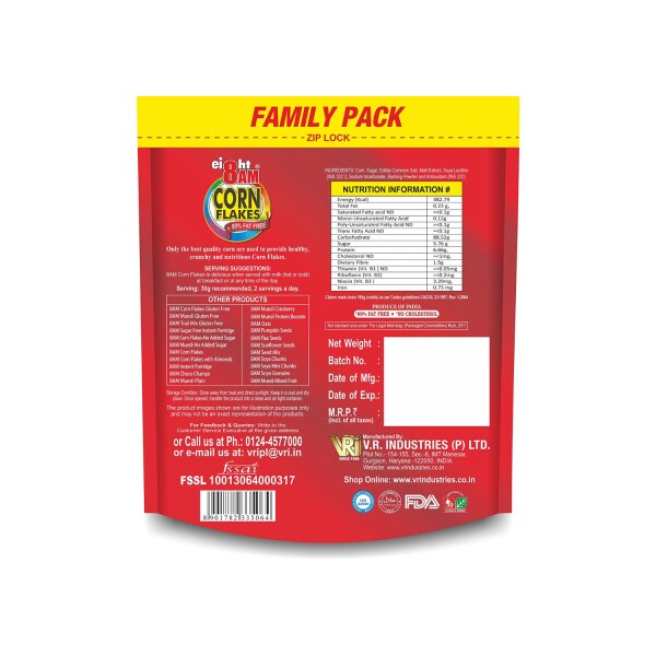 8 AM Cornflakes BreakFast Cereals, Crunchy And Tasty - JioMart