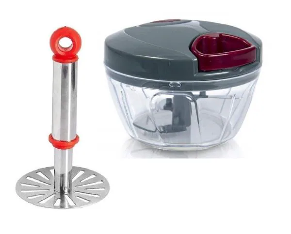 Stainless Steel Pav Bhaji Masher With Plastic Handy Chopper and Slicer ...
