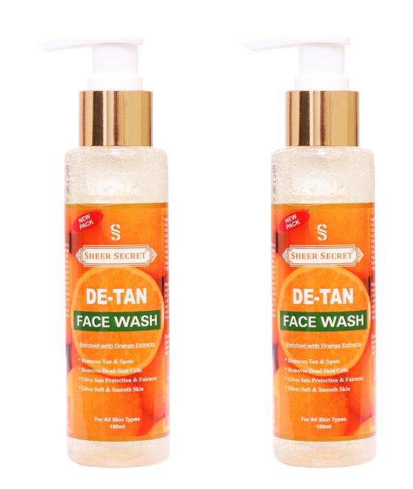 SHEER SECRET De Tan Face Wash 100ml Pack of 2 - JioMart