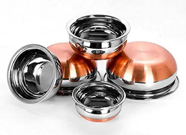 VM BOND Stainless Steel Copper Bottom Kitchen Serving,Cooking Bowl ...