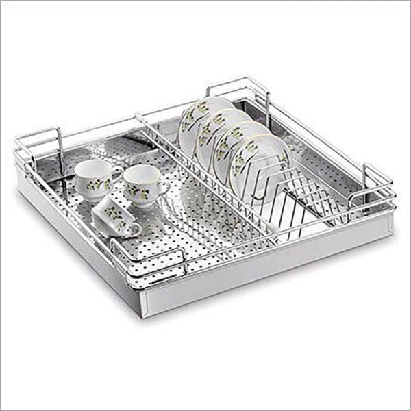 Devashree Stainless Steel Perforated Cup & Saucer Kitchen Basket (W15 x ...