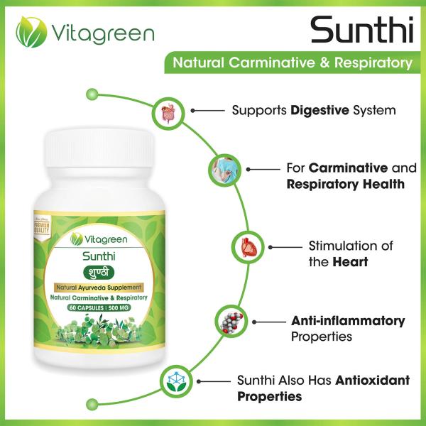 VitaGreen SUNTHI Capsules For Stomach Carminative & Respiratory Health ...