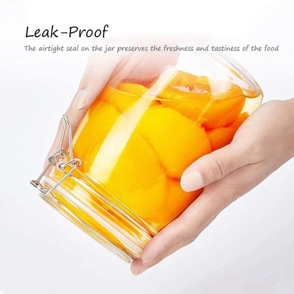 Cracker Transparent Glass Food Storage Jar Container With Airtight ...