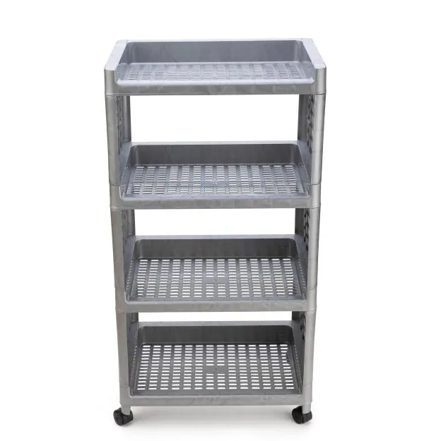 Biltoxi Plastic Multipurpose Storage Organizer Shelves Movable Trolley ...