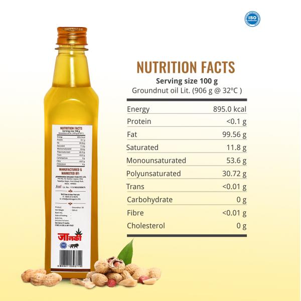 Janki's Shuchi Cold Pressed Groundnut Oil in Wooden Ghani -500ml (Pack ...