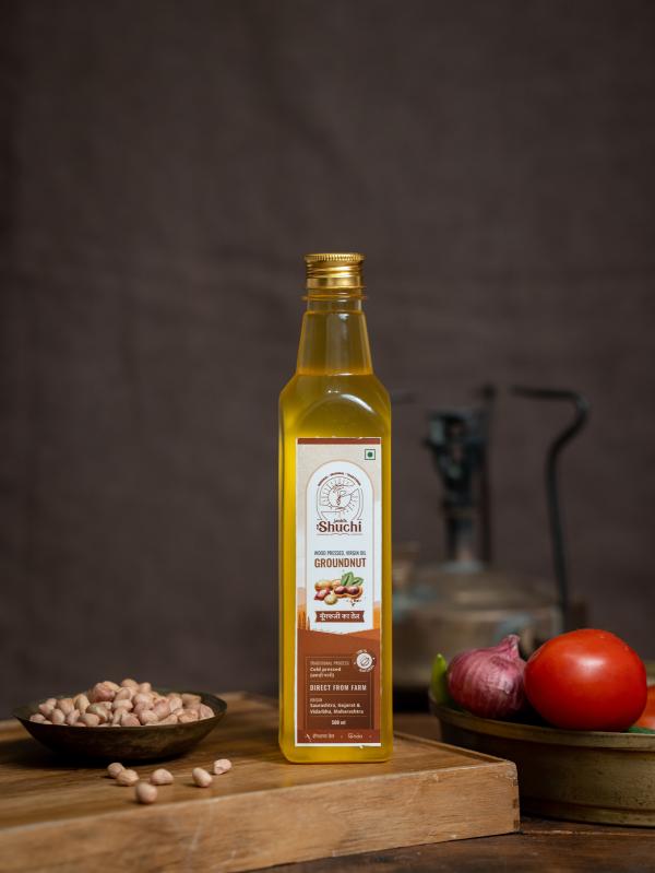 Janki's Shuchi Cold Pressed Groundnut Oil in Wooden Ghani -500ml (Pack ...
