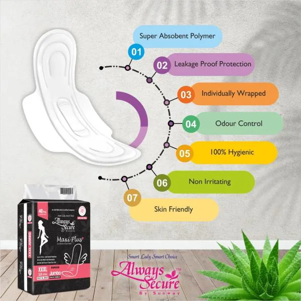 Always Secure Jumbo Drynet Soft Shield Sanitary Pads for Women's ...