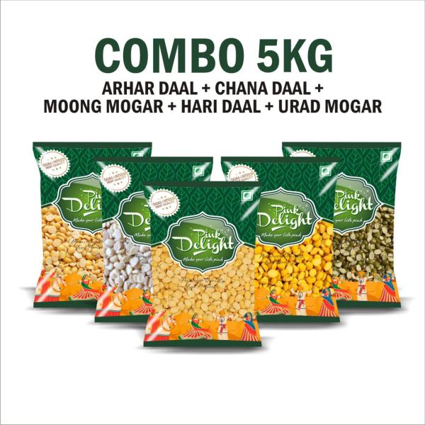 PINK DELIGHT DAAL COMBO | ARHAR | CHANA | MOONG DHULI | MOONG CHILKA ...