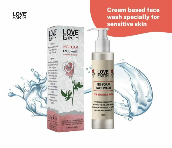 Love Earth No Foam Face Wash for Normal to Sensitive Skin | Soap Free ...
