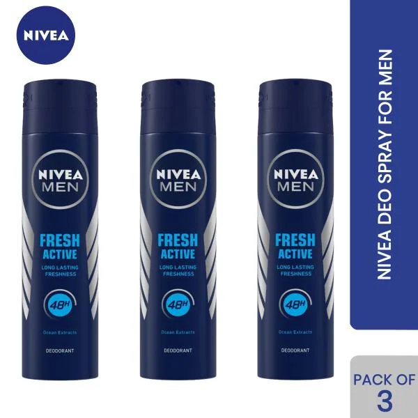 Nivea Fresh Active Original Deodorant for Men, 150ml Pack of 3 - JioMart