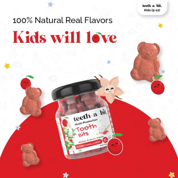 teeth-a-bit Kids Multi-Protection Cherry Vanilla Mint Tooth Bits, SLS ...