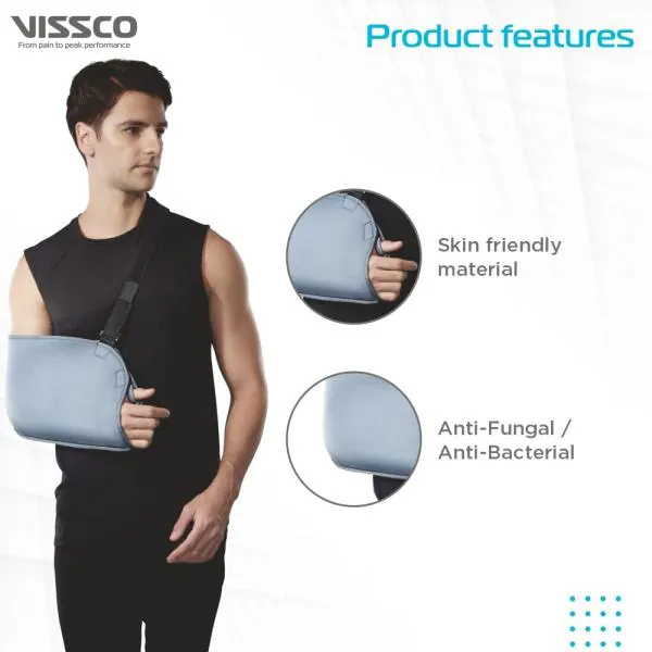 Vissco Shoulder Support Adjustable Arm Pouch Sling For Fracture Support ...