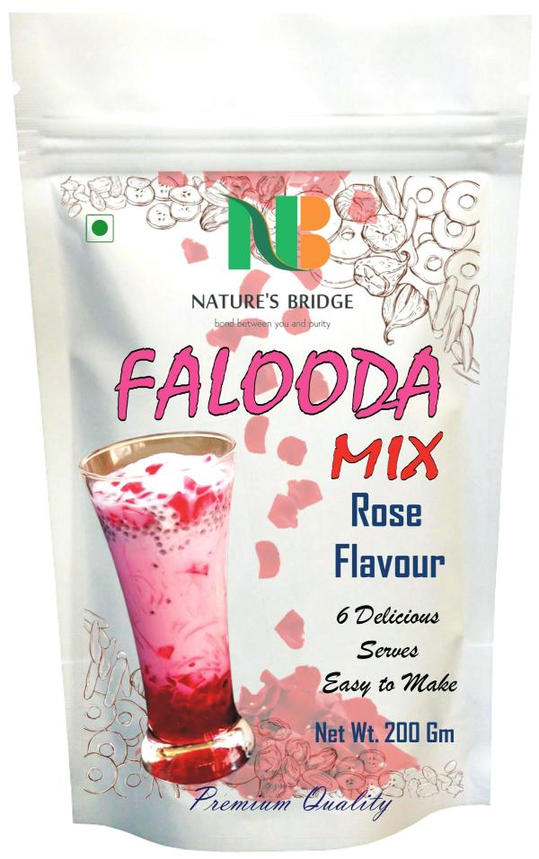 Nature's Bridge Falooda Mix | Rose Flavour Falooda | Rose Falooda ...