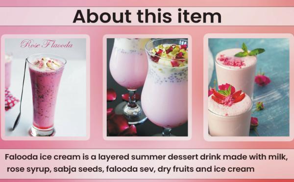 Nature's Bridge Falooda Mix | Rose Flavour Falooda | Rose Falooda ...