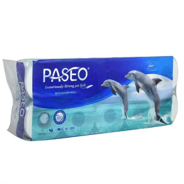 Paseo Dolphin Luxuriously Extra Soft 4 Ply Toilet Paper 10 Toilet Rolls ...